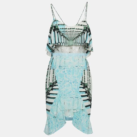 Peter Pilotto | Dresses | Peter Pilotto Blue Printed Silk Waist ...
